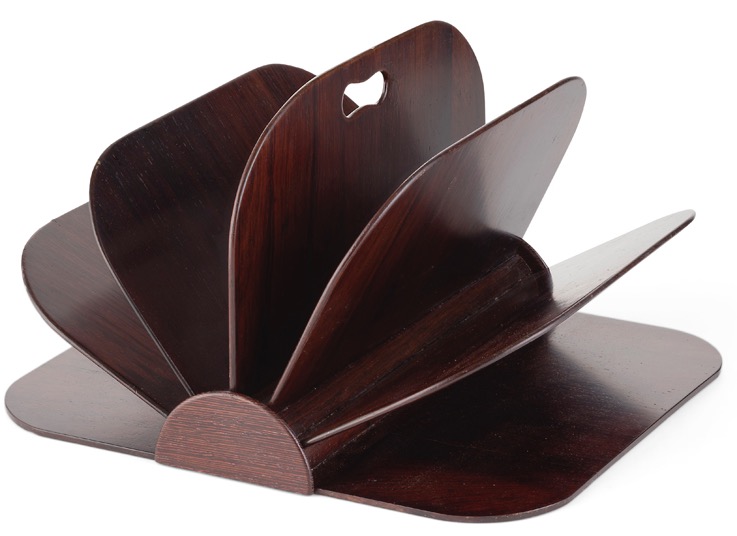 REGENCY ROSEWOOD SIX FANNED DIVISION LETTER RACK